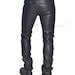 Leather Jeans Leder Pant With Quilted Panel, Knee Detail, Round Cut ...