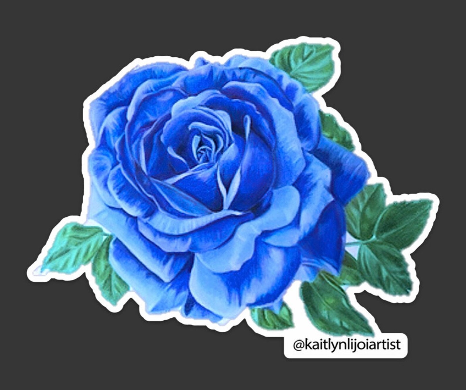 Blue Rose Bumper Sticker - Etsy