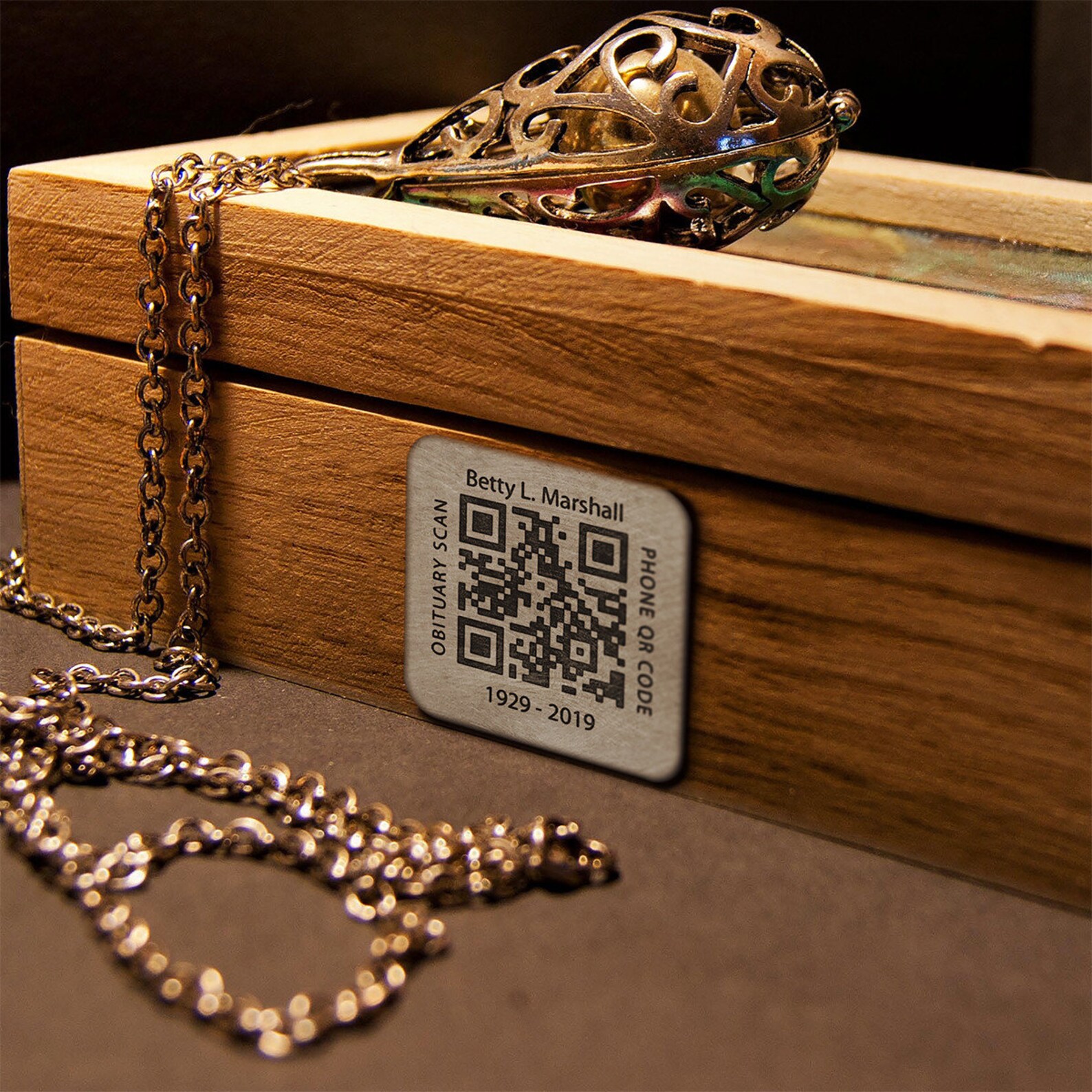 Customized Titanium Memorial QR Obituary Tags - Etsy
