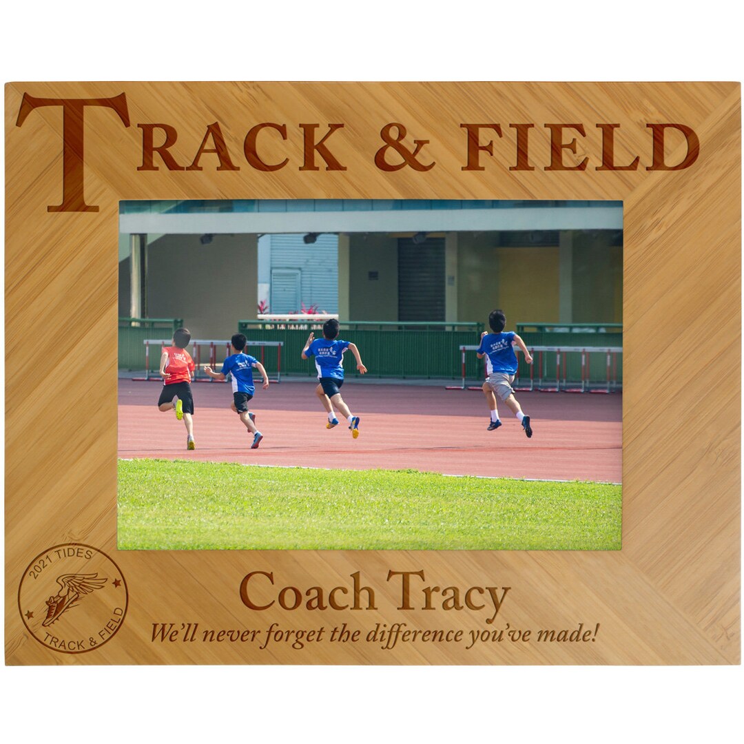 Track and Field Themed 5 X 7" Picture Frame - Include Your Name, Team ...