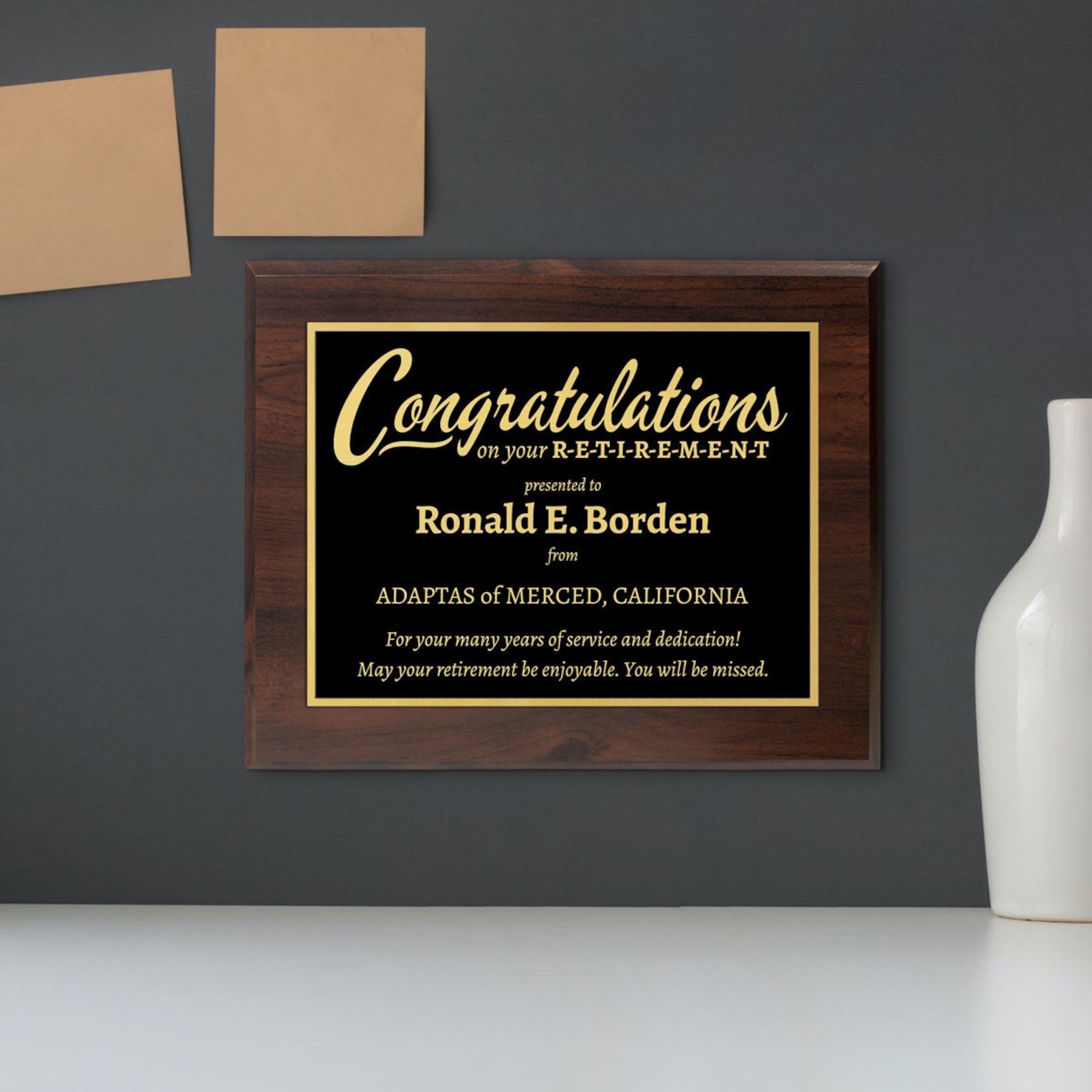 Personalized 8 X 10 Retirement Plaque for Men or Women - Etsy