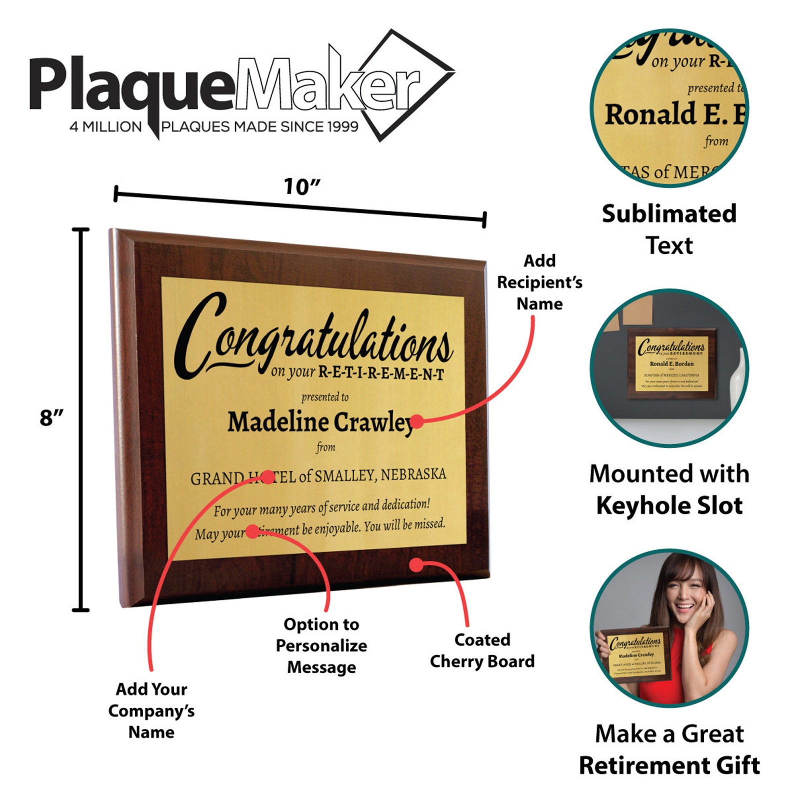 Personalized 8 X 10 Retirement Plaque for Men or Women - Etsy