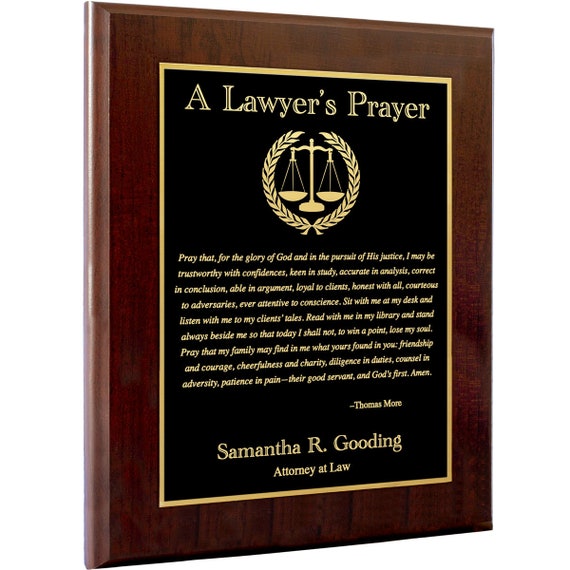 10.5 X 13 Customizable Lawyer's Prayer Plaque - Etsy