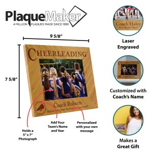 Cheerleading Themed 5 X 7" Picture Frame - Include Your Name, Team Name ...