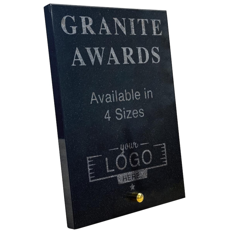 Personalized Standing Granite Award, Customizable Text and Logo (laser ...