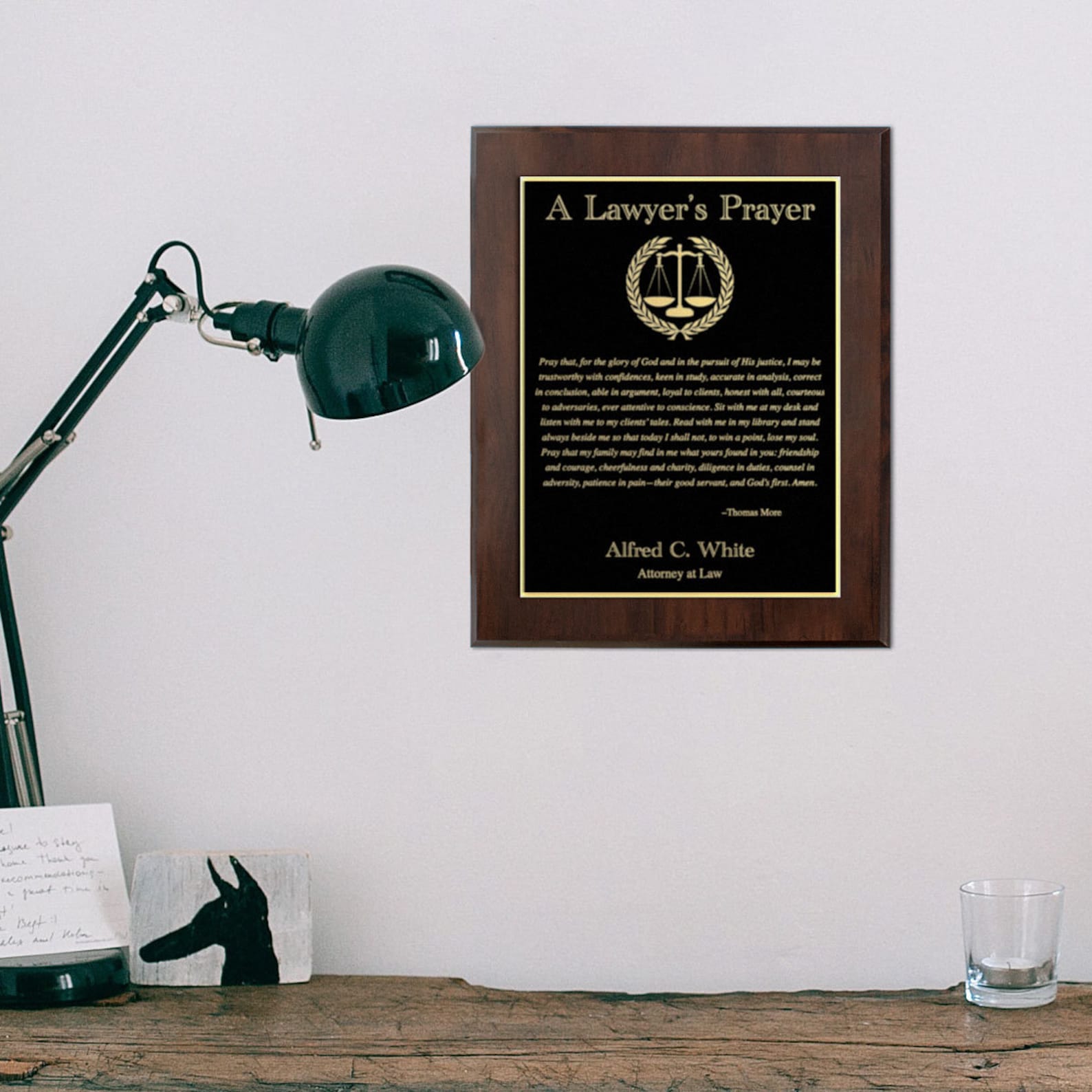10.5 X 13" Customizable Lawyer's Prayer Plaque - Thank or Congratulate ...