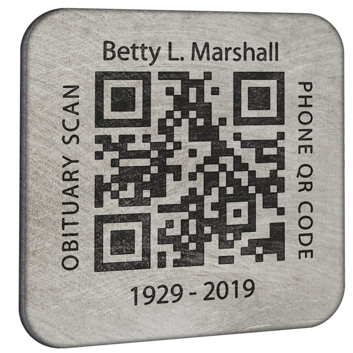Customized Titanium Memorial QR Obituary Tags - Etsy