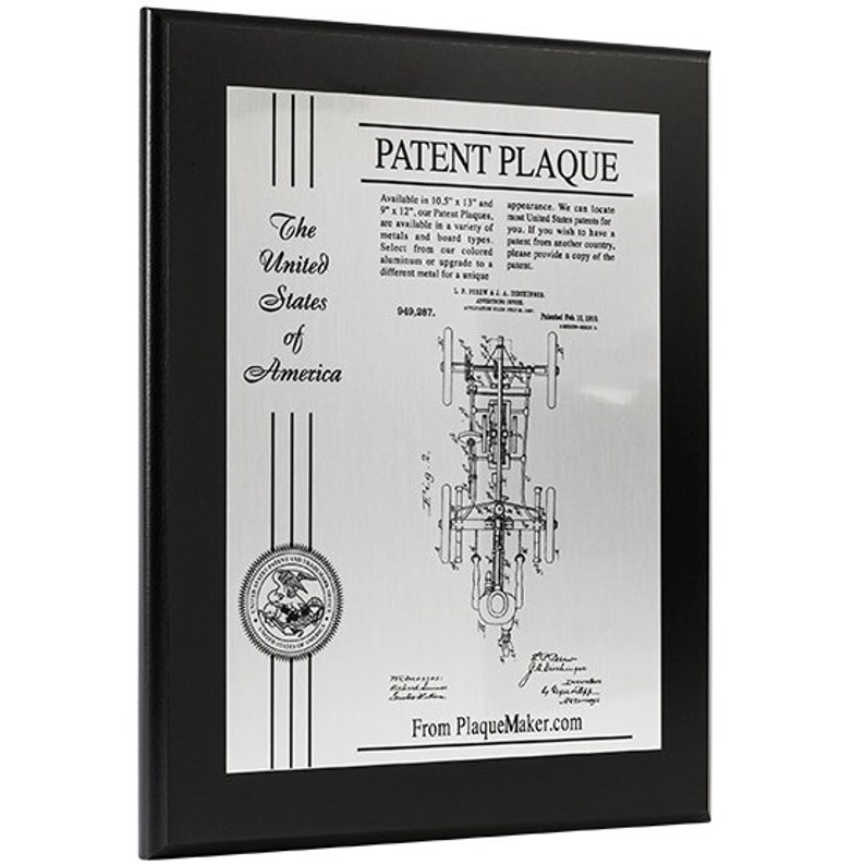Personalized Patent Plaque - Gift for Inventors and Company Awards ...