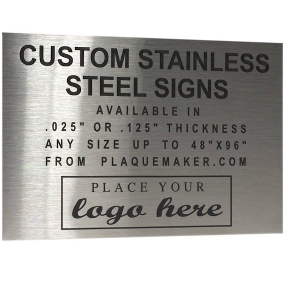 Custom Laser Engraved Stainless Steel Sign for Inside or Out - Etsy