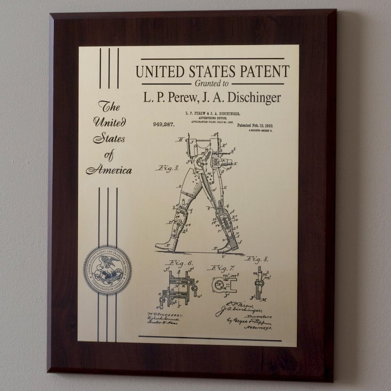 Personalized Patent Plaque - Gift for Inventors and Company Awards ...