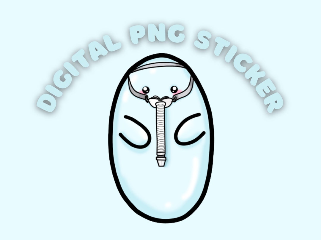 Digital Download PNG CPAP Mask Bean Sticker- CPAP Oxygen Mask ...