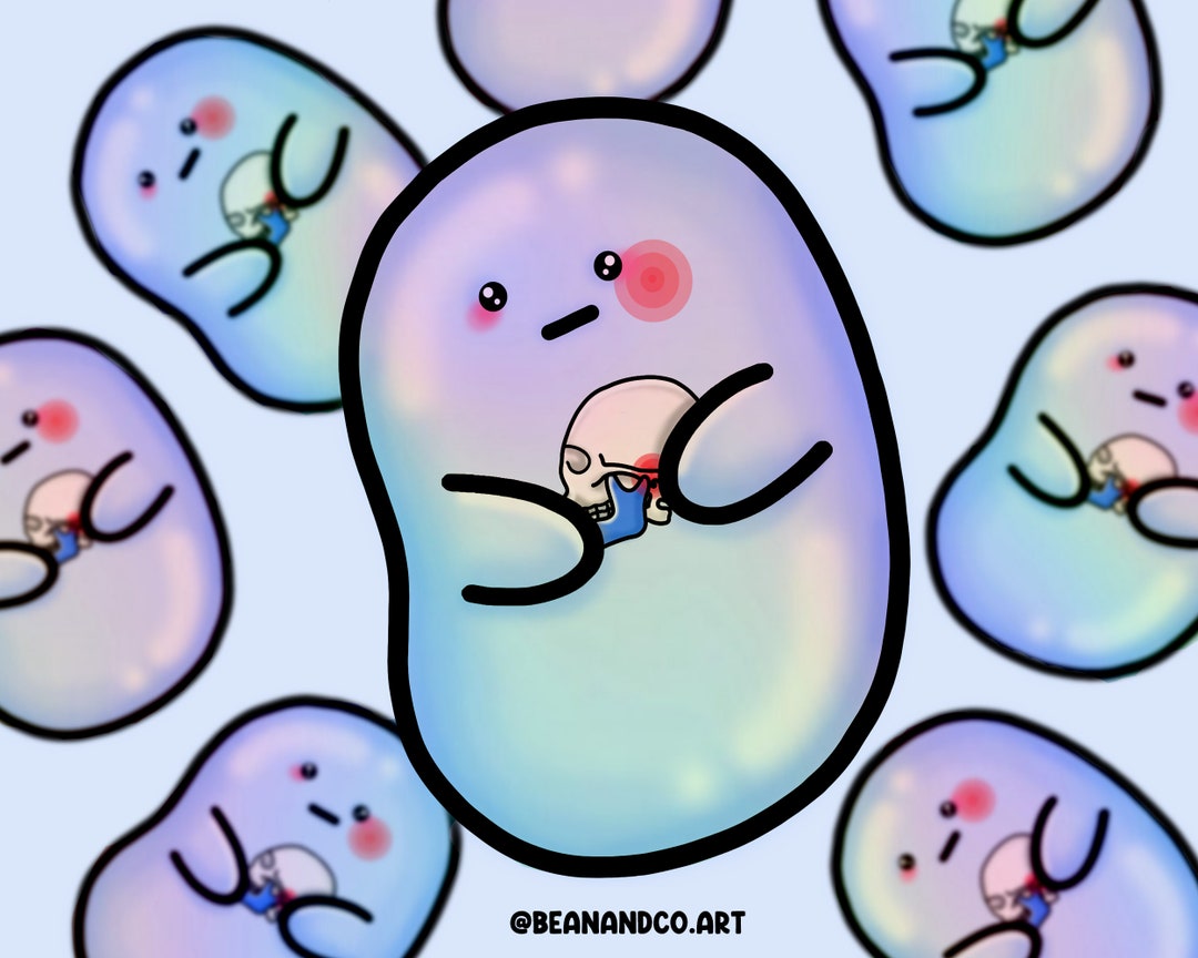 Holographic TMJ/TMD Awareness Bean Sticker- 5cm Rainbow Sticker ...