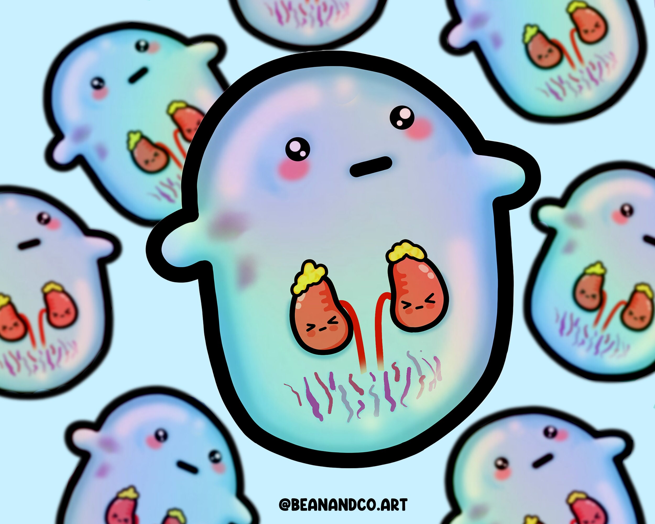 Holographic Cushing Syndrome, Hypercortisolism Awareness Bean Sticker ...