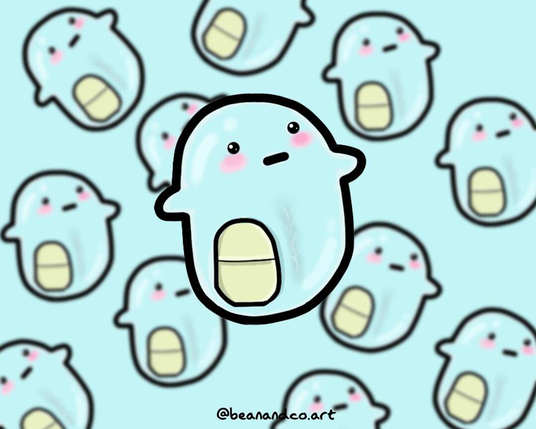 Stoma/ileostomy Bean Sticker- 5cm Gloss Sticker- Chronic Illness ...