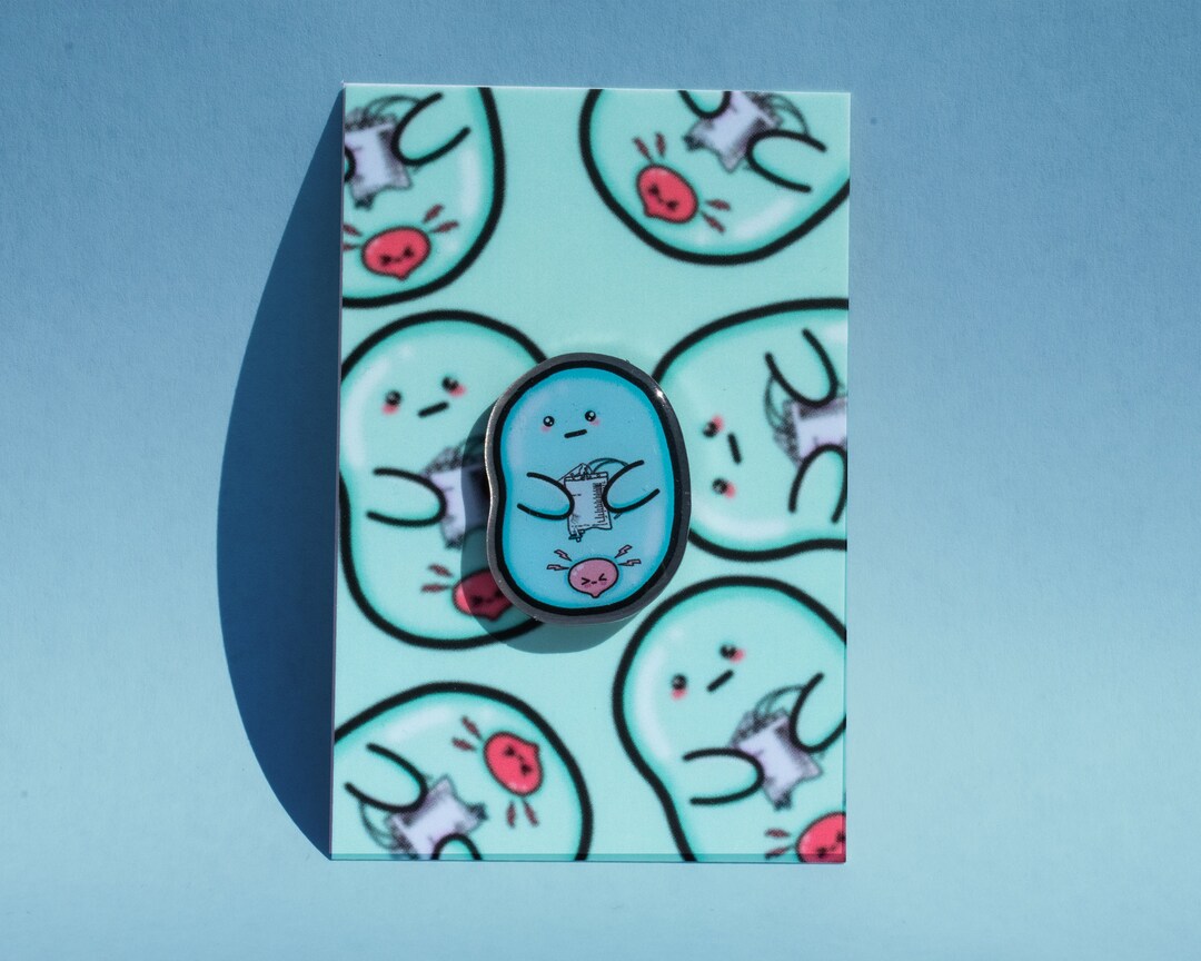 Bladder Condition Bean Eco Metal Pin 30mm Pin Badge Chronic Illness ...