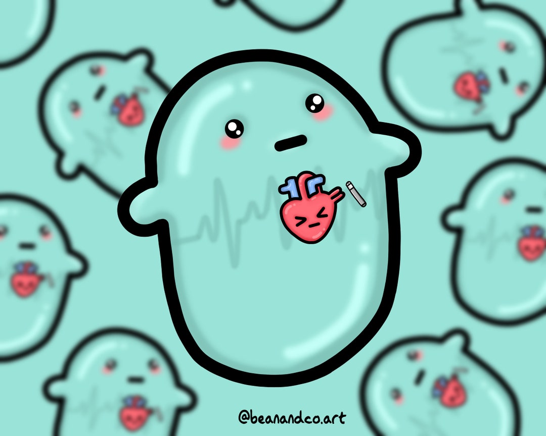 Loop Recorder Bean Sticker- 5cm Gloss Sticker- Irregular Heart Rhythm ...