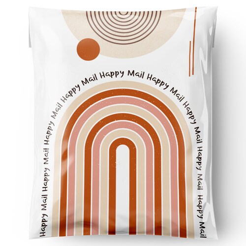 10 X 13 Happy Mail Poly Mailer Rainbow Design Boho Rainbow - Etsy