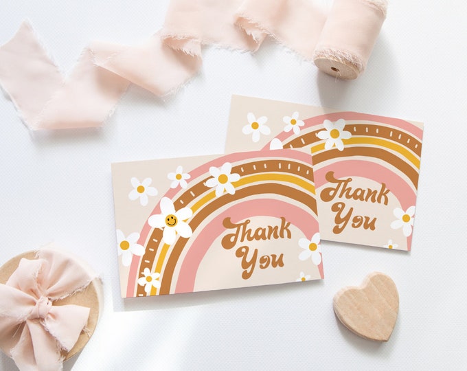50 4X6 Groovy Mail ”thank You Cards, Cute Smiley Thank Cards, Physical ...