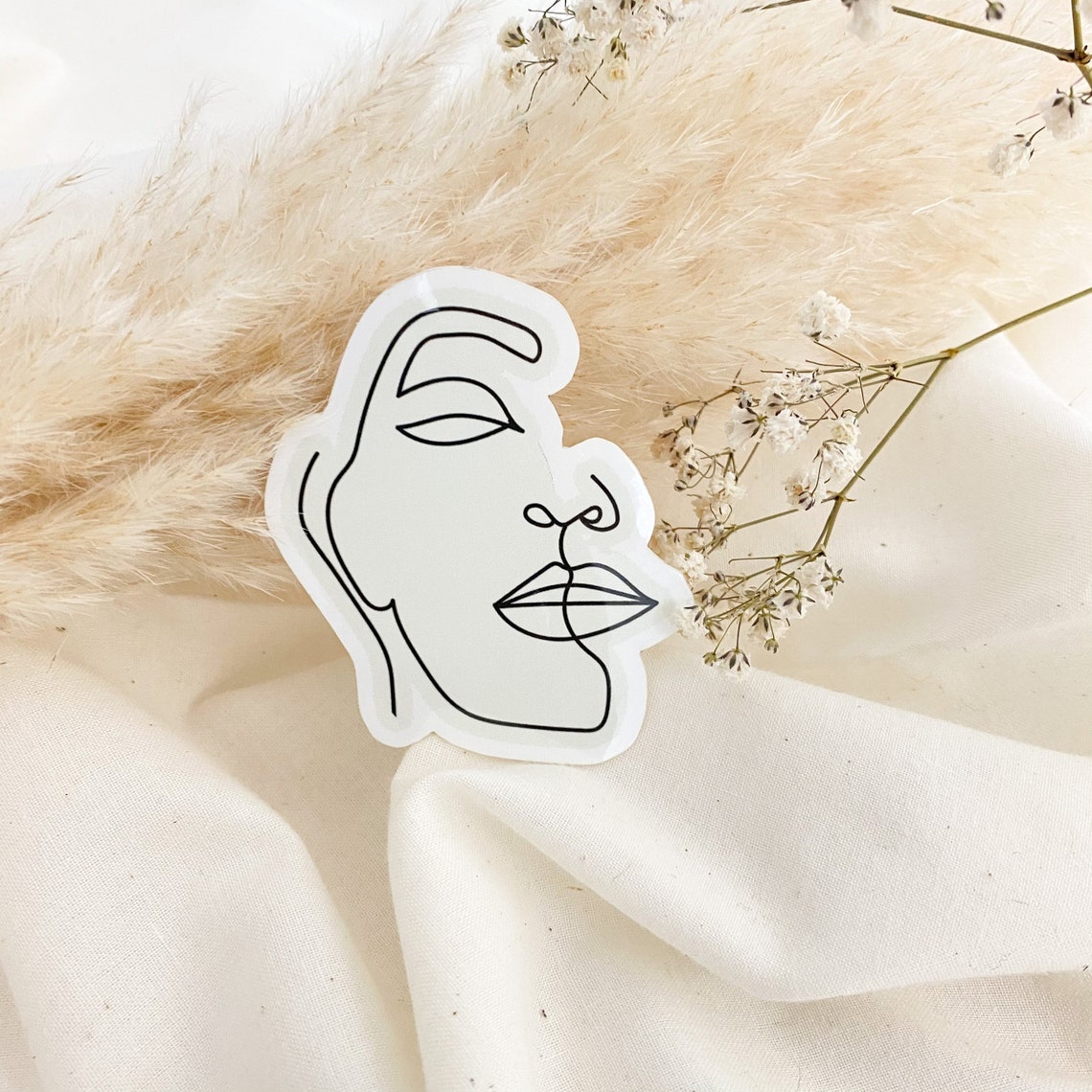 Abstract Line Faces Vinyl Sticker VINYL Stickers Line Art - Etsy