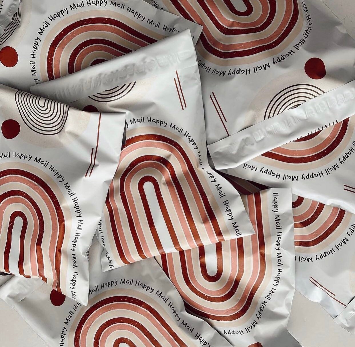 10 X 13 Happy Mail Poly Mailer Rainbow Design Boho Rainbow - Etsy