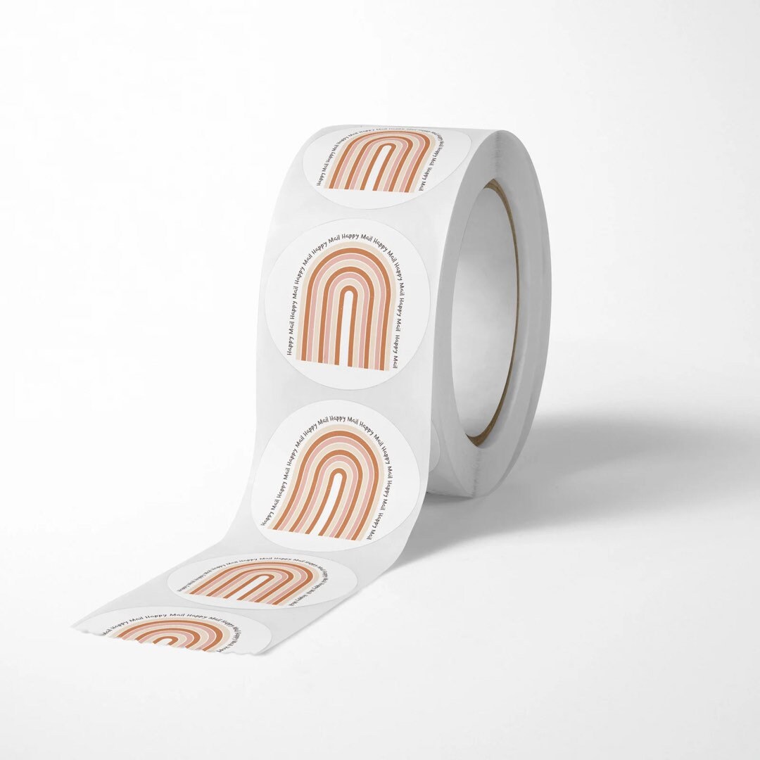 2" Happy Mail Thank You Stickers,small Business Stickers,round Thank ...