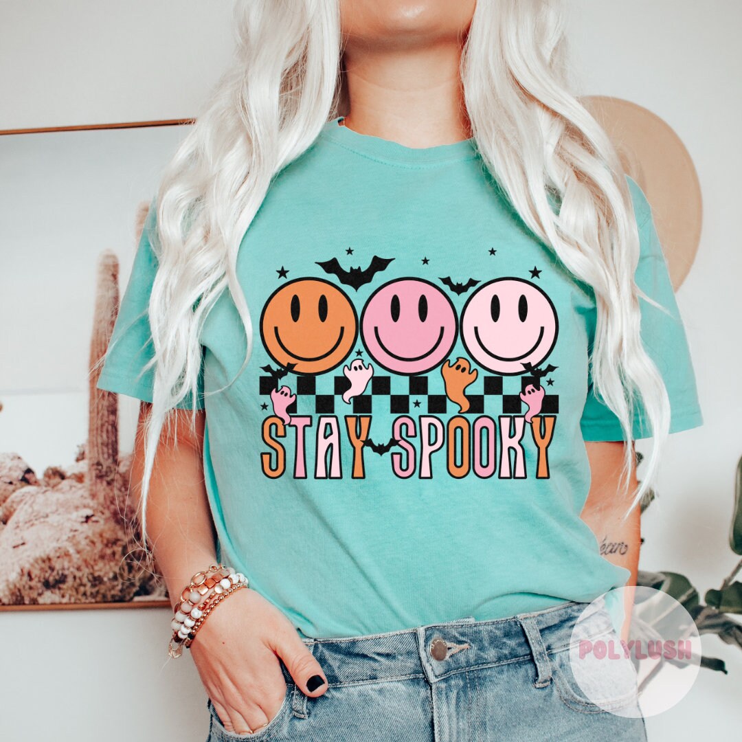 Stay Spooky, Smiley Face, Checkered, Bats DTF Transfer - Etsy