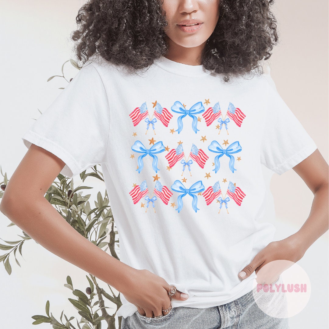 Flags and Bows DTF Transfer, Ready to Press, Heat Transfer, Cute Dtf ...