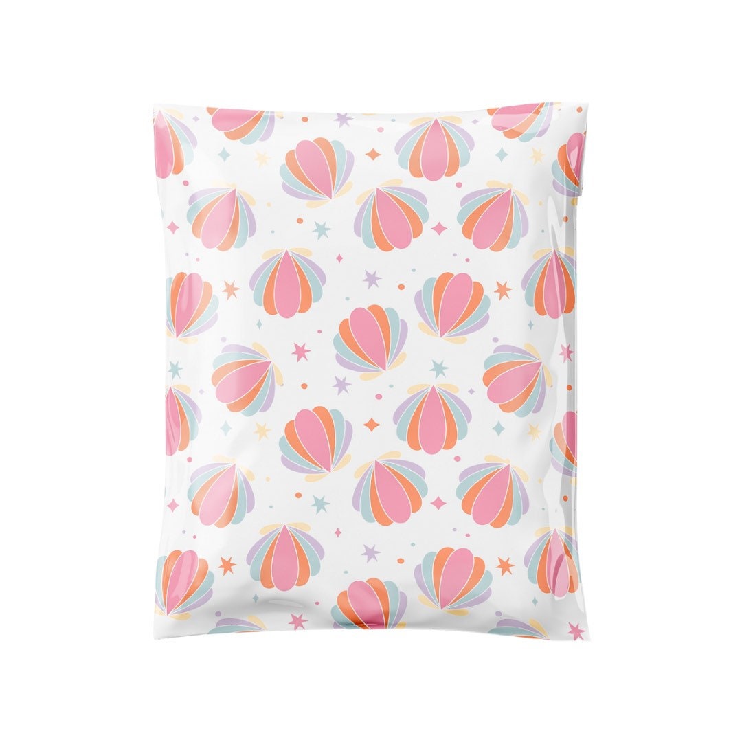 10 X 13” Confetti Shells Poly Mailer, Summer Design, Shell Mailer ...