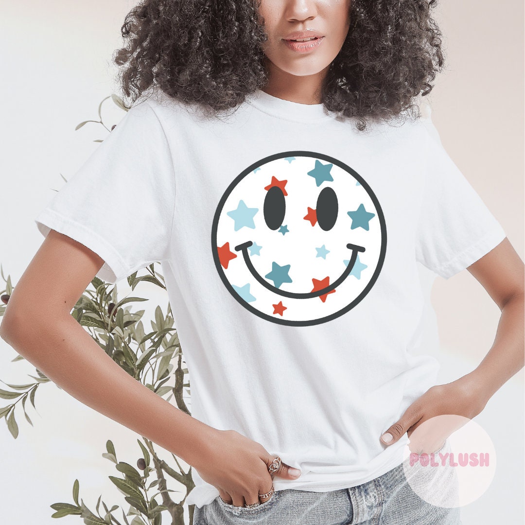 Star Smiley Face DTF Transfer, Ready to Press, Heat Transfer, Cute Dtf ...