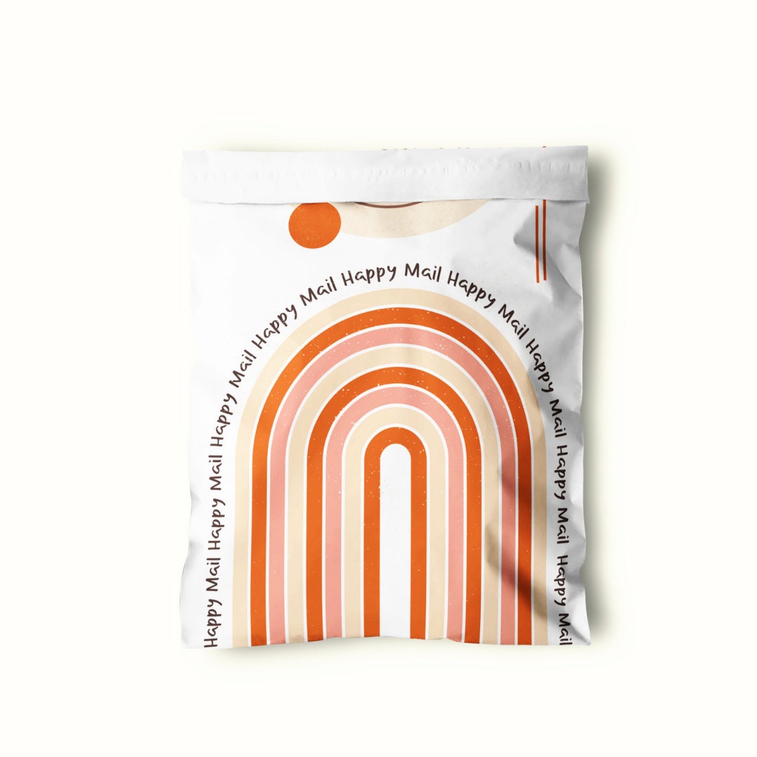 10 X 13 Happy Mail Poly Mailer Rainbow Design Boho Rainbow - Etsy