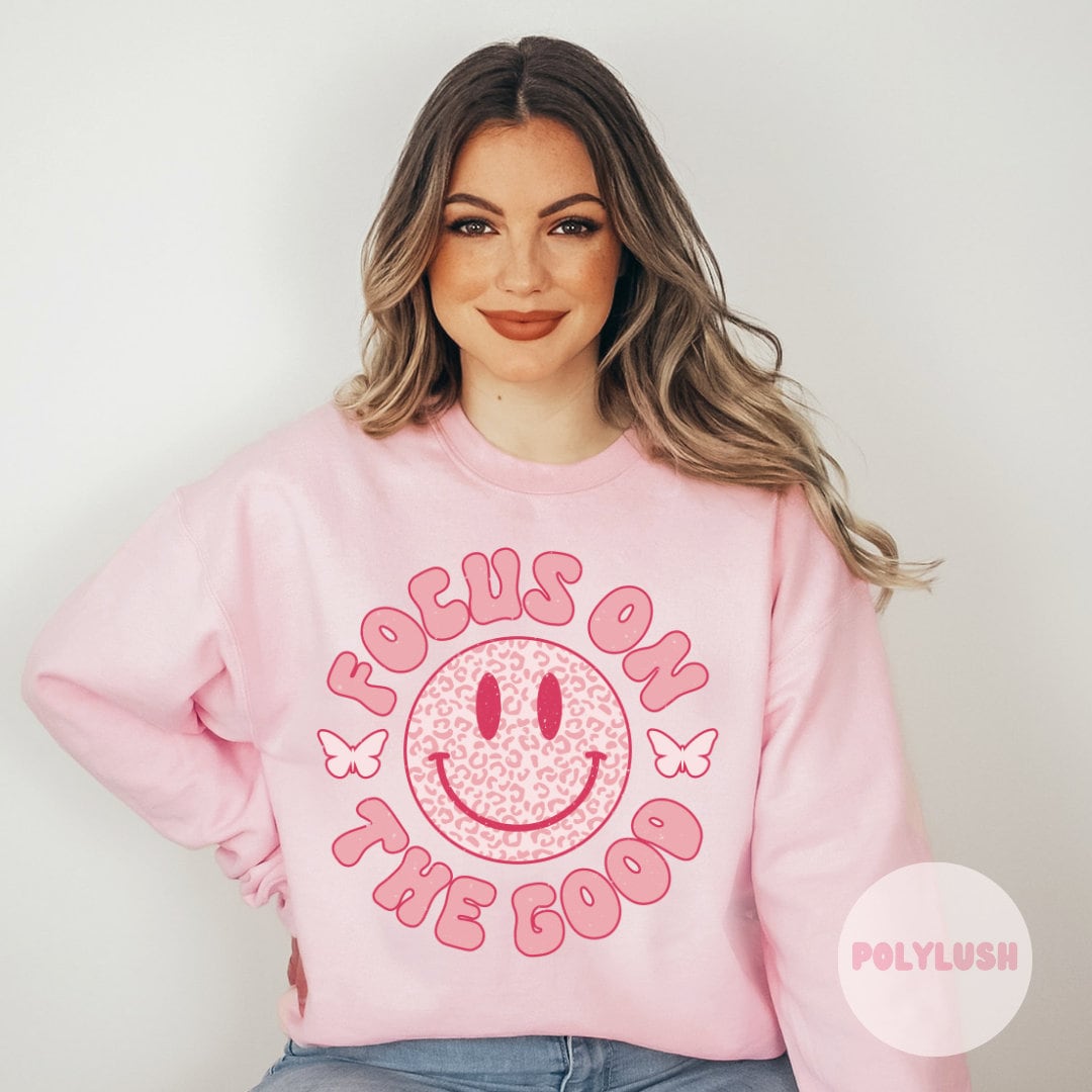 Focus on the Good Cheetah Print Smiley Face DTF Transfer - Etsy