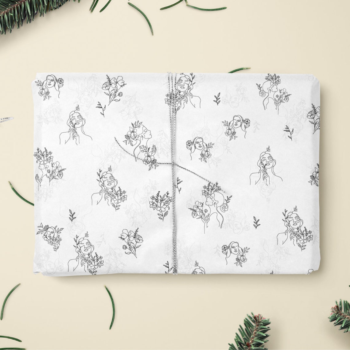 Line Faces Tissue Paper Gift Wrapping Paper Cute Craft - Etsy