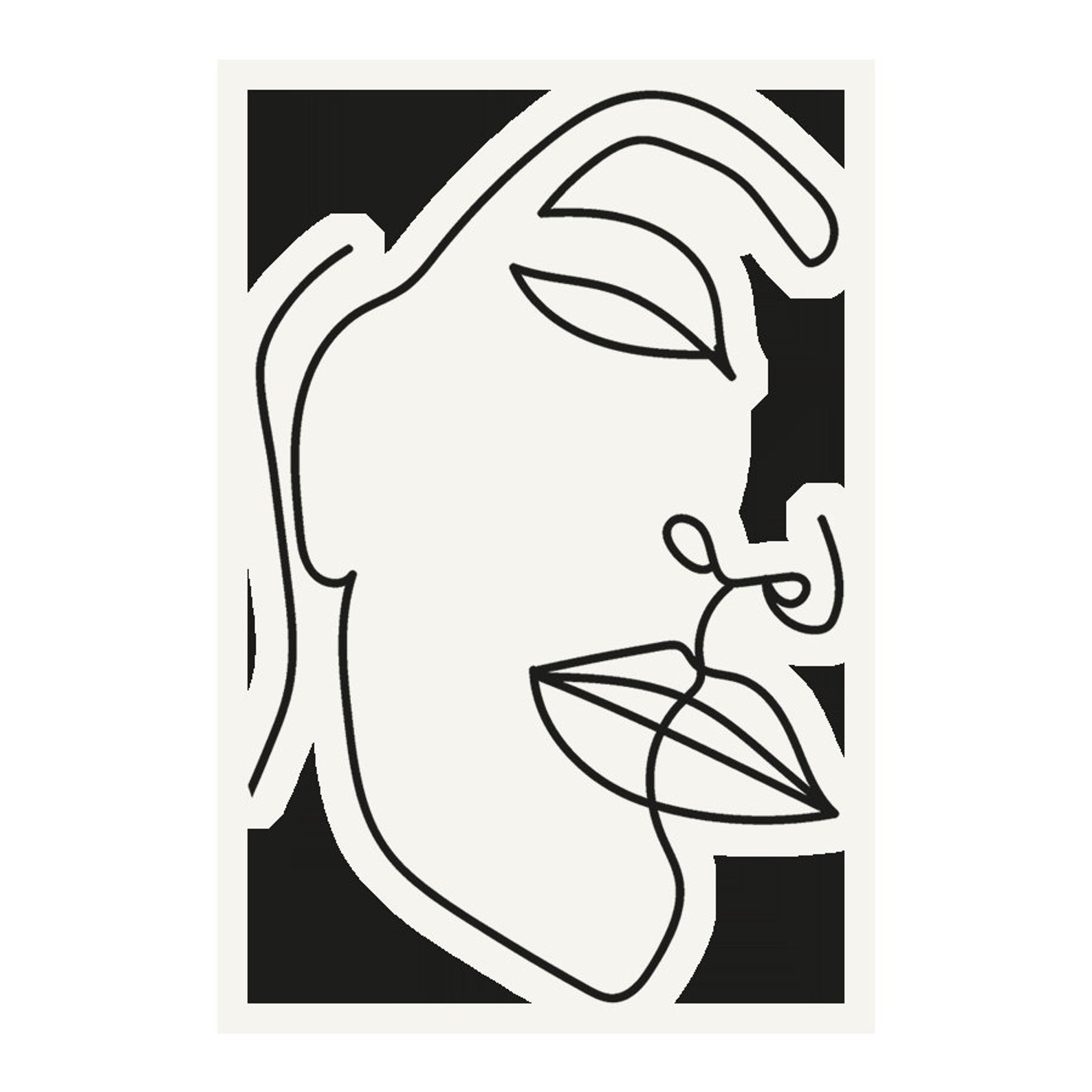 Abstract Line Faces Vinyl Sticker VINYL Stickers Line Art - Etsy