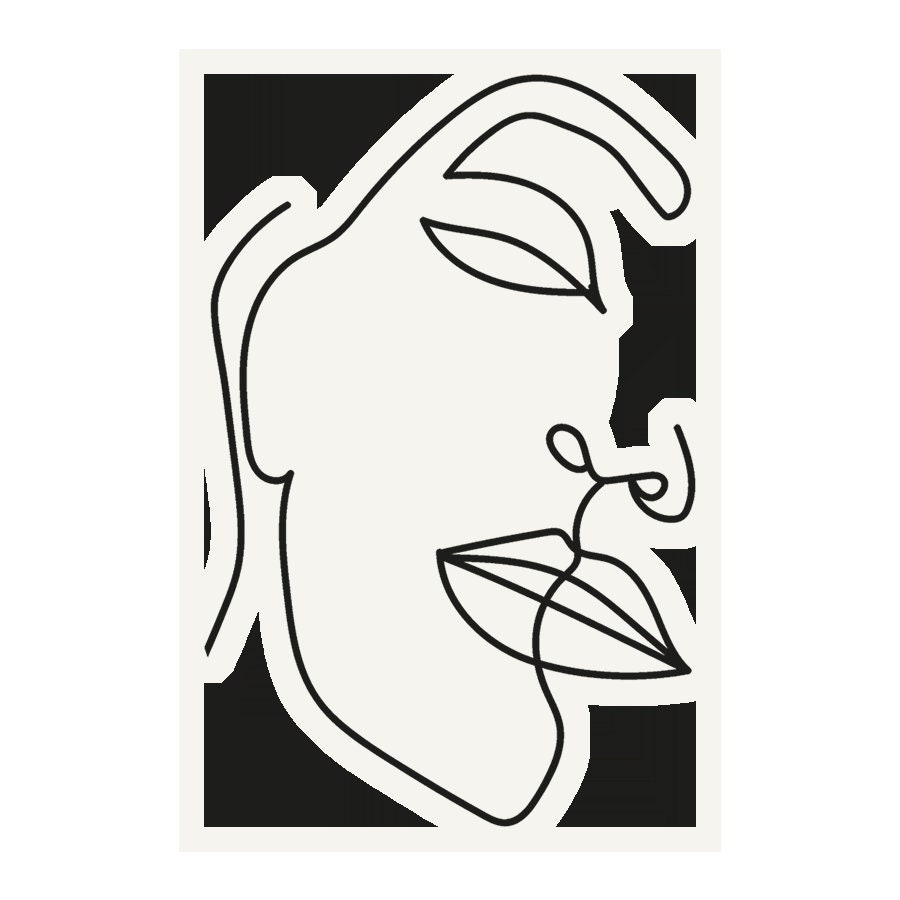 Abstract Line Faces Vinyl Sticker VINYL Stickers Line Art - Etsy