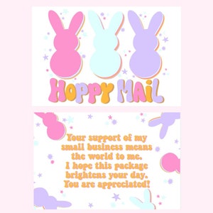 50 4X6' Bunny Hoppy Mail Thank You Cards, Cute Thank Cards, Physical ...