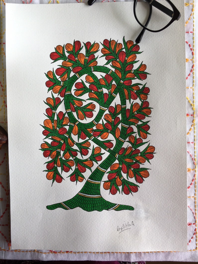 Tribal Art Tree of Happiness Acrylic Painting - Etsy