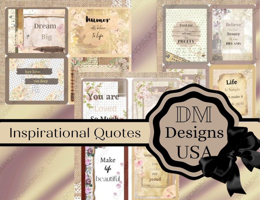 Inspirational Quote Journaling Cards: Floral Ephemera (digital Download ...