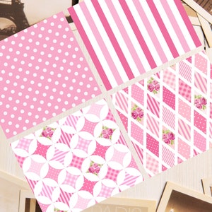 Pastel Quilted Background Pages for Junk Journaling, Diary Pages, Paper ...