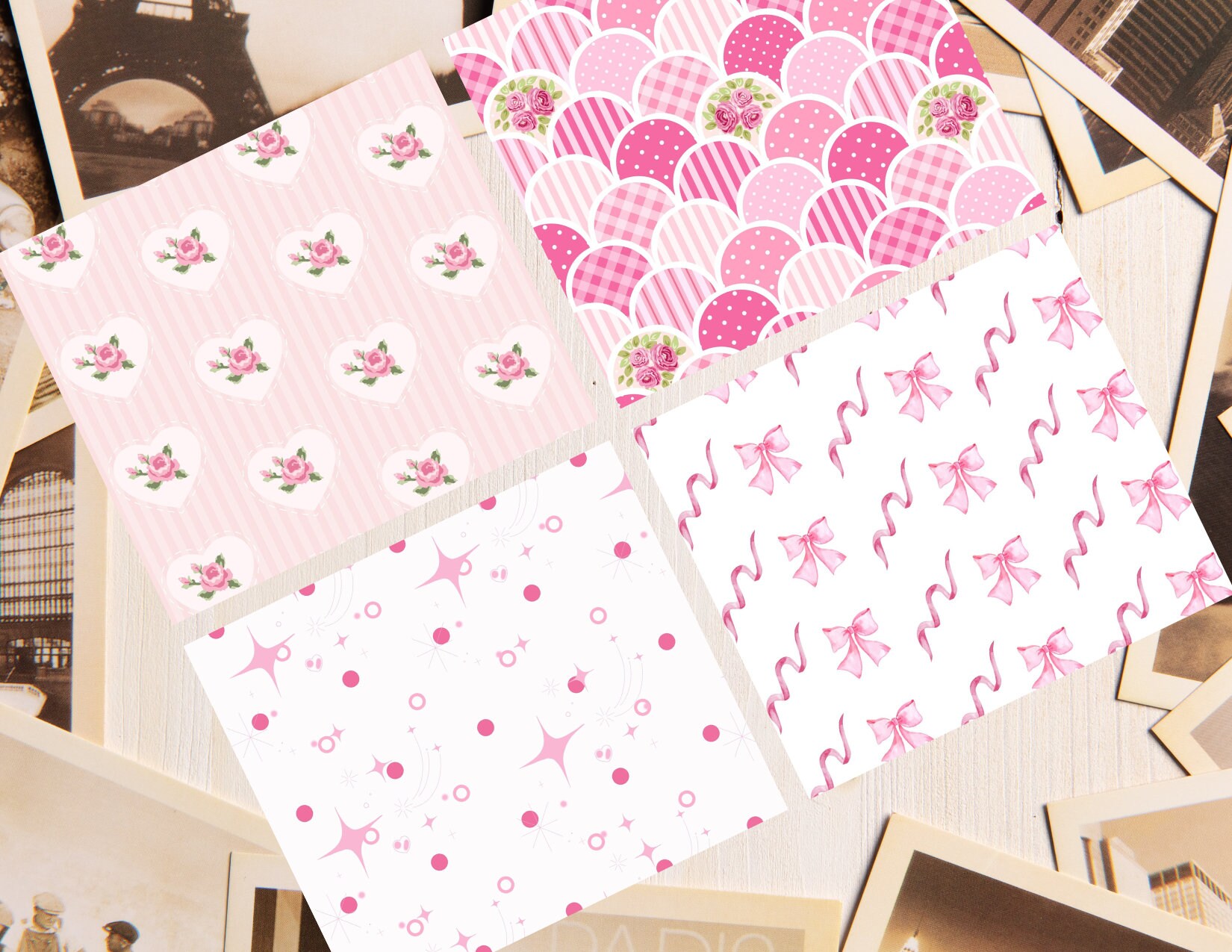 Pastel Quilted Background Pages for Junk Journaling, Diary Pages, Paper ...