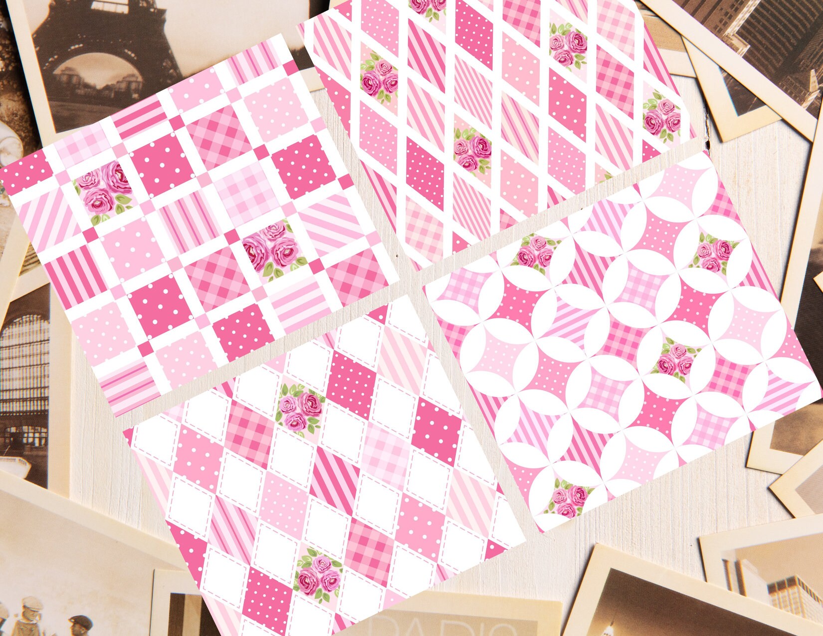 Pastel Quilted Background Pages for Junk Journaling, Diary Pages, Paper ...