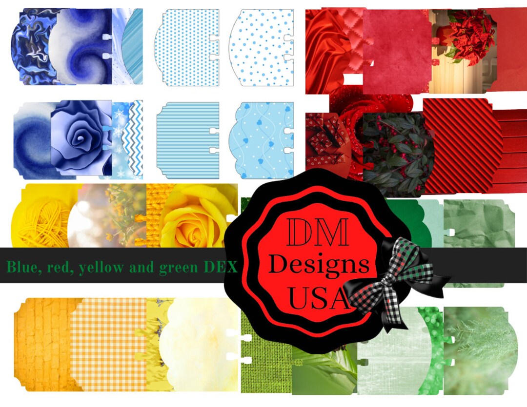 Rolodex DEX Download Red Green Blue Yellow Floral Stripes Zigzag Roses ...