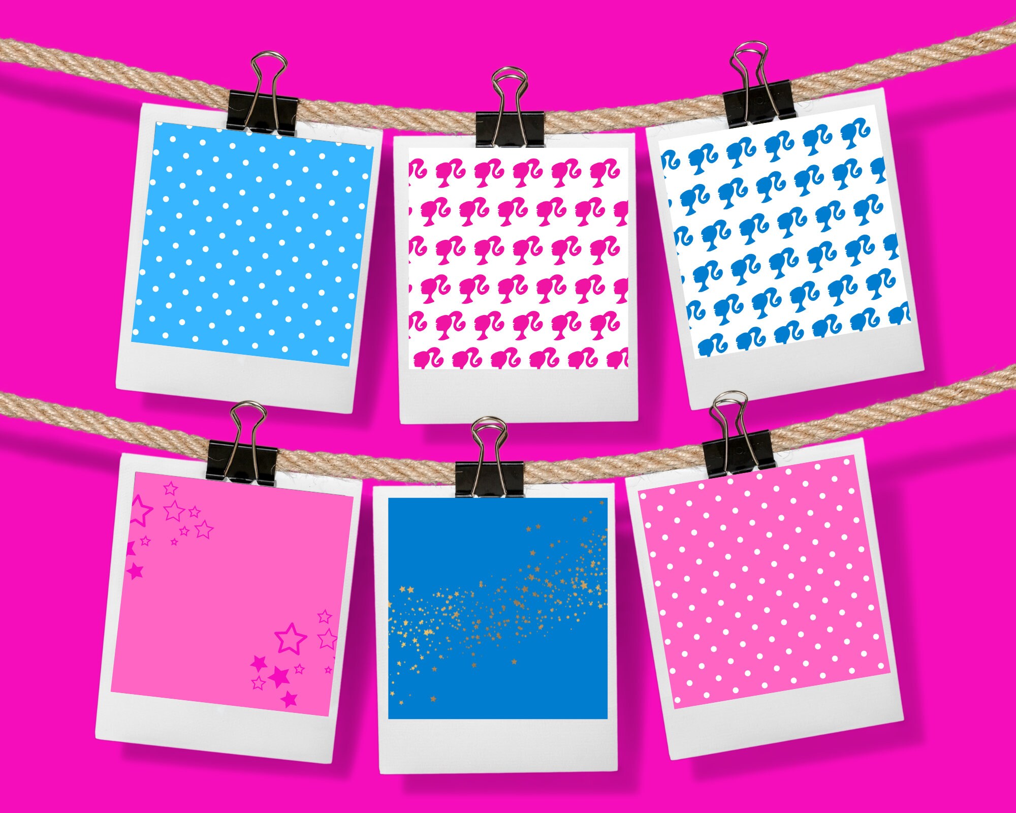 Barbie Retro Digital Paper, Colorful Patterns, Backgrounds, Paper ...