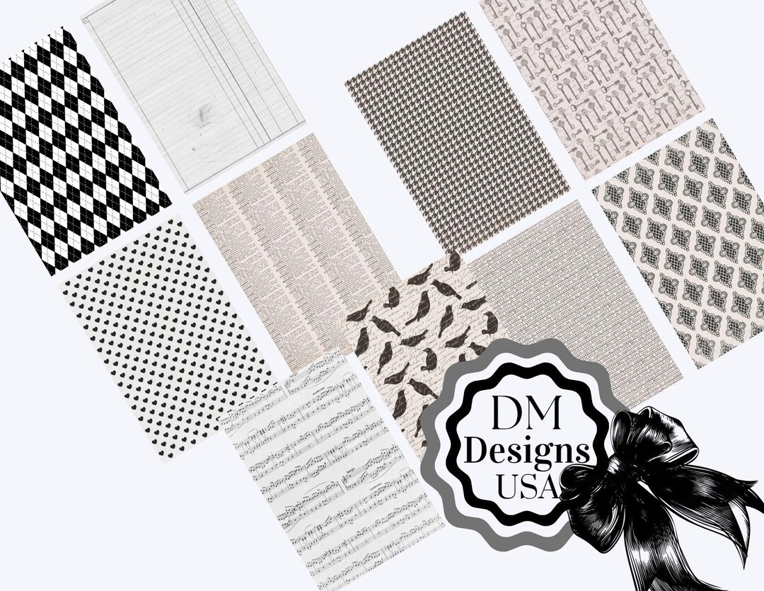 Black and White Digital Paper, Black White Backgrounds Portrait and ...