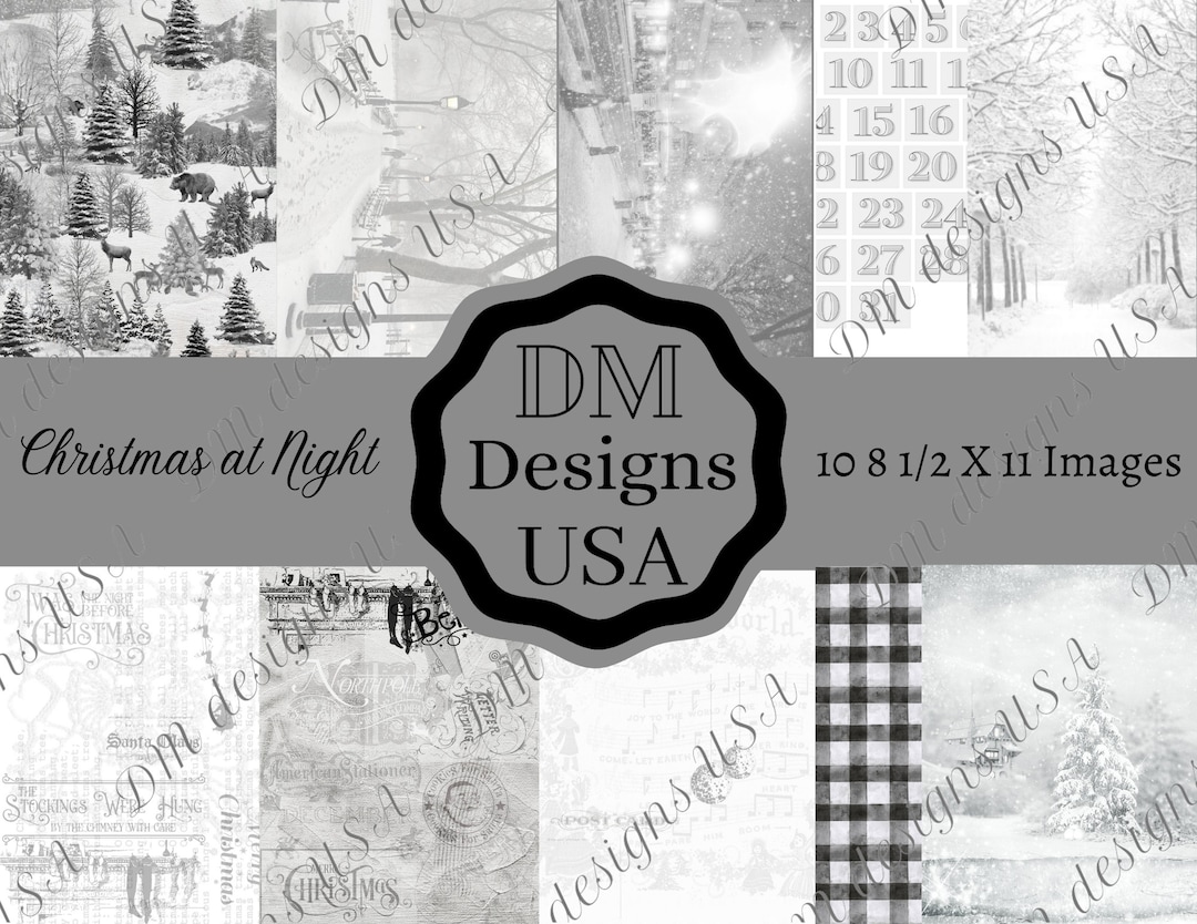 Black and White Christmas Digital Paper, Pattern, Black White ...