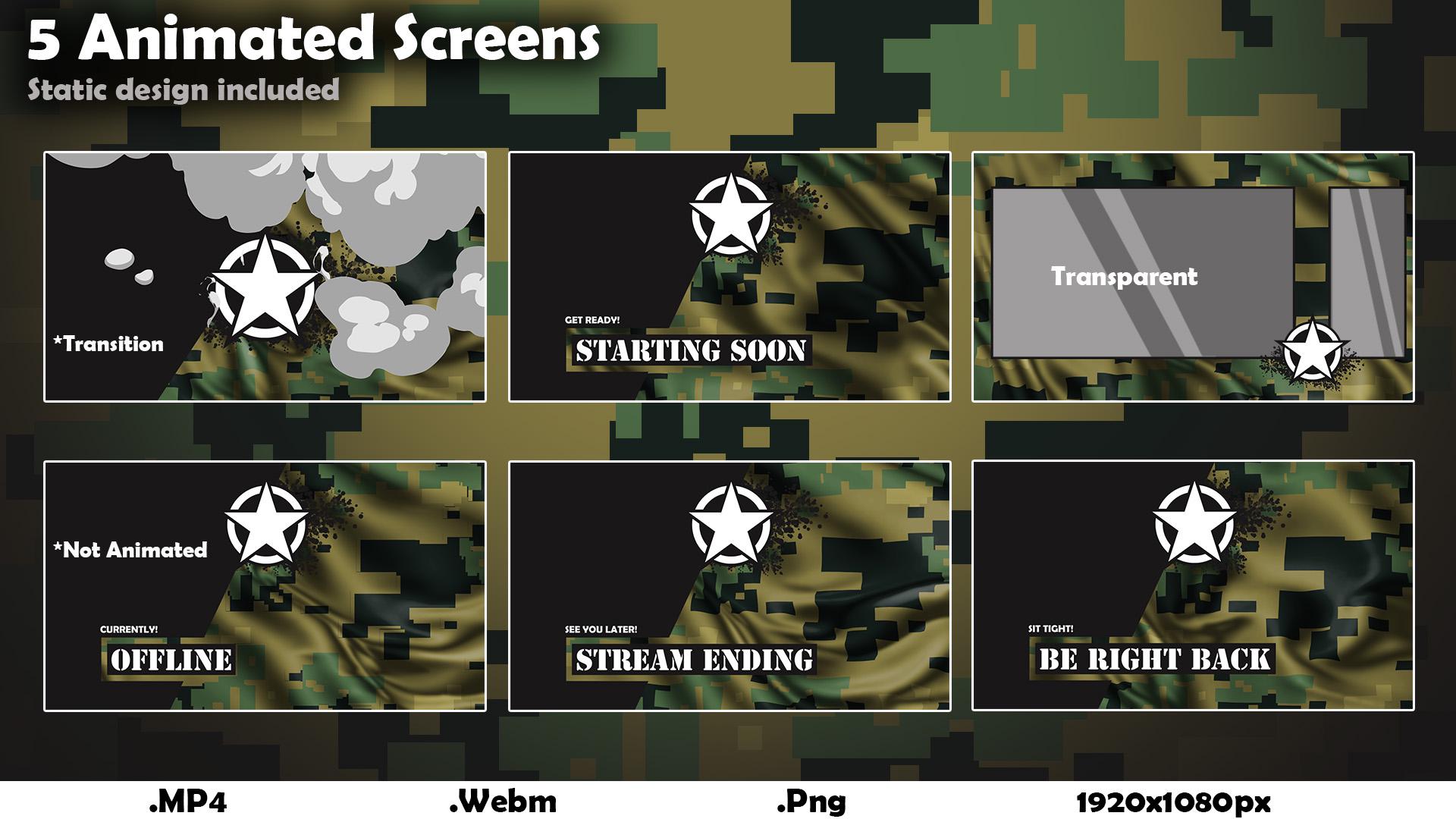Army Camo STREAM PACK - Army Animated Package - Camouflage - Twitch ...