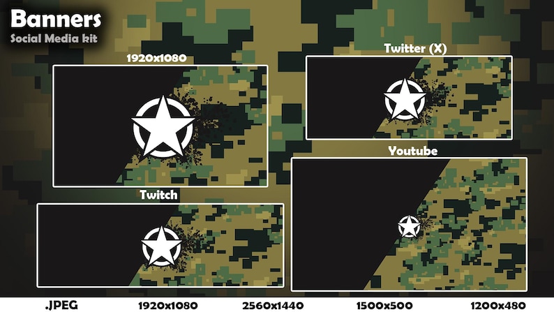Army Camo STREAM PACK - Army Animated Package - Camouflage - Twitch ...