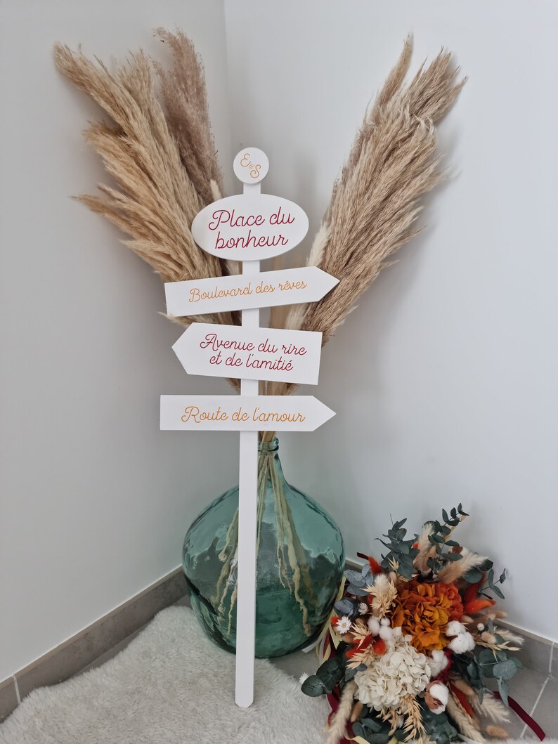 Rustic Elegance: Multi-arrow Directional Sign for Perfect Wedding ...