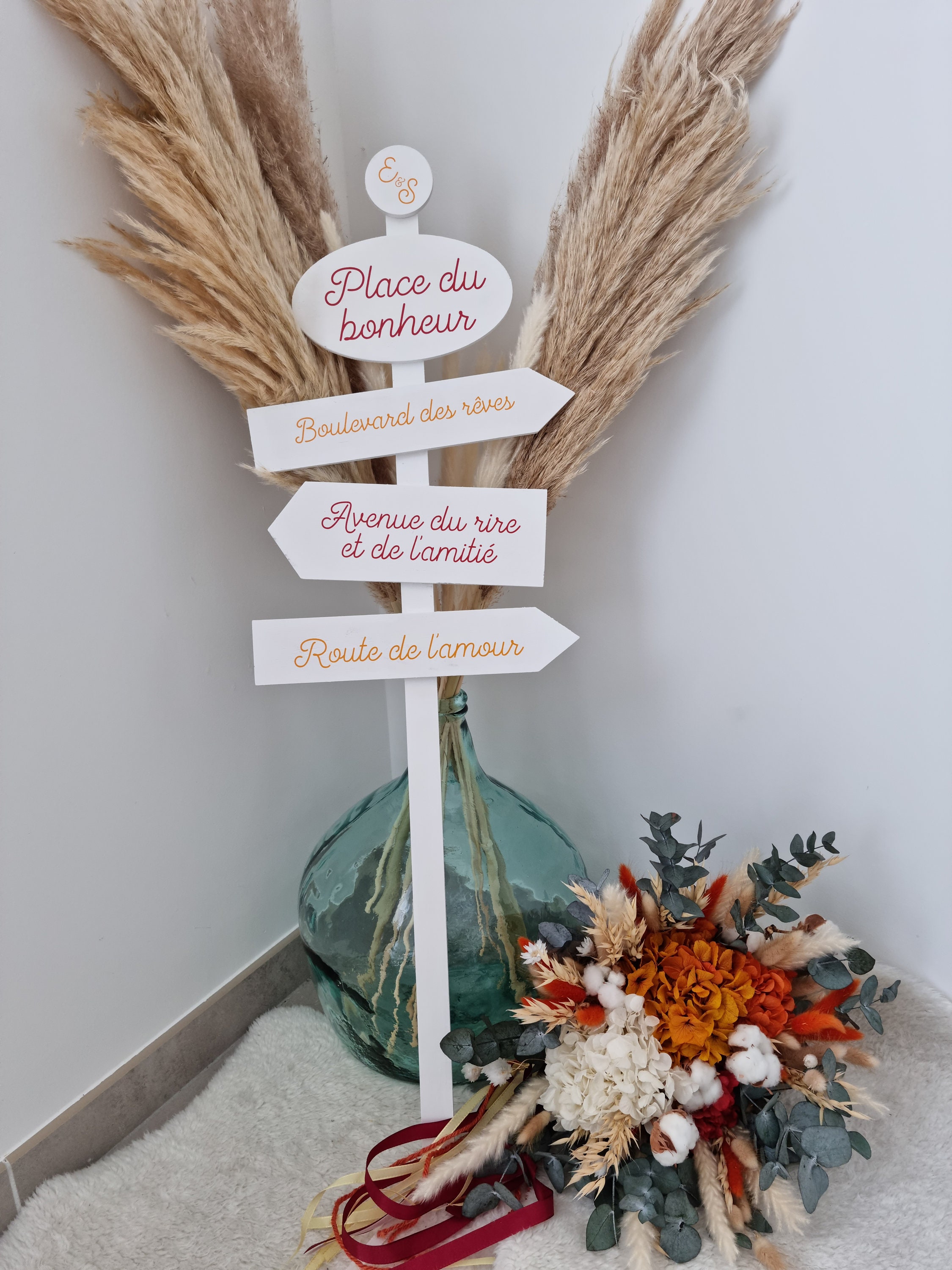 Rustic Elegance: Multi-arrow Directional Sign for Perfect Wedding ...