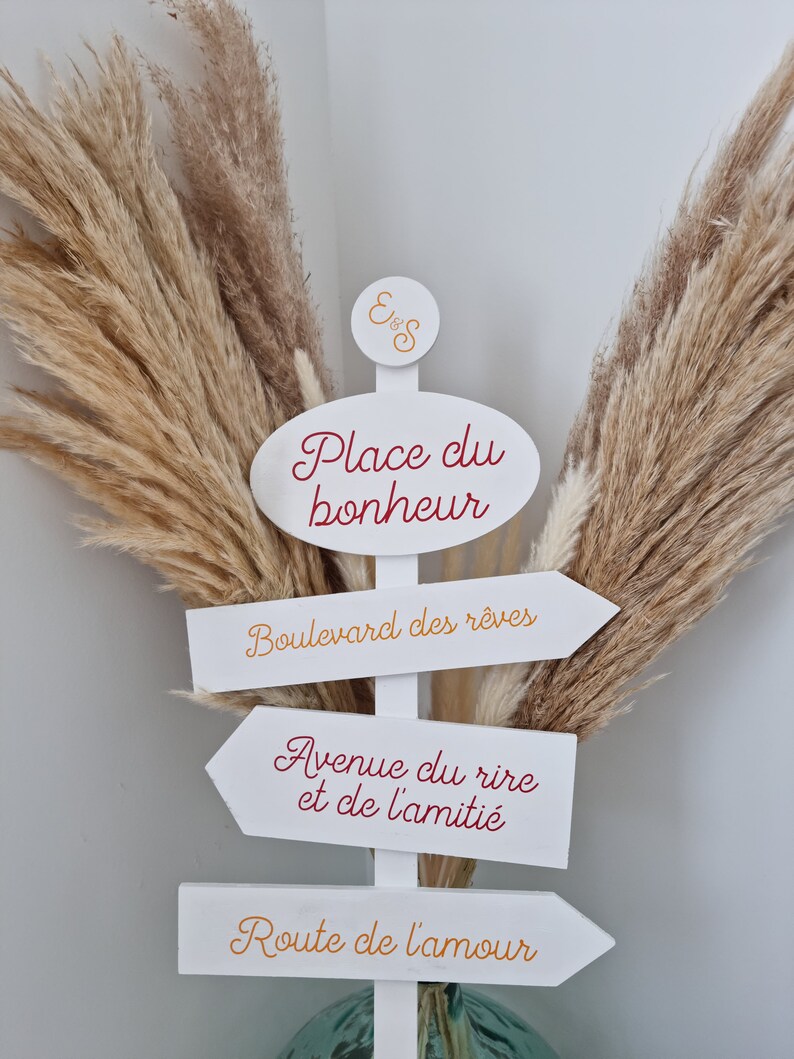 Rustic Elegance: Multi-arrow Directional Sign for Perfect Wedding ...