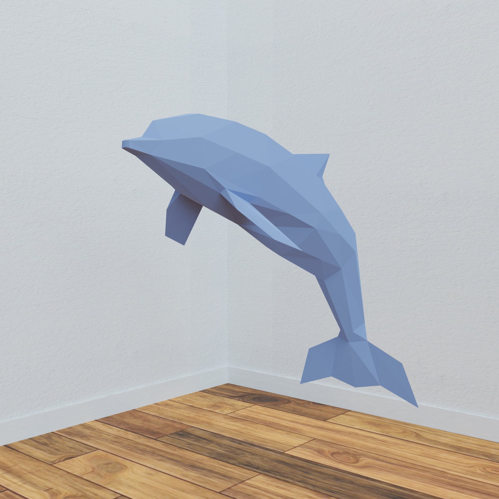 Low Poly Dolphin Model Dolphin Papercraft Create Your Own | Etsy